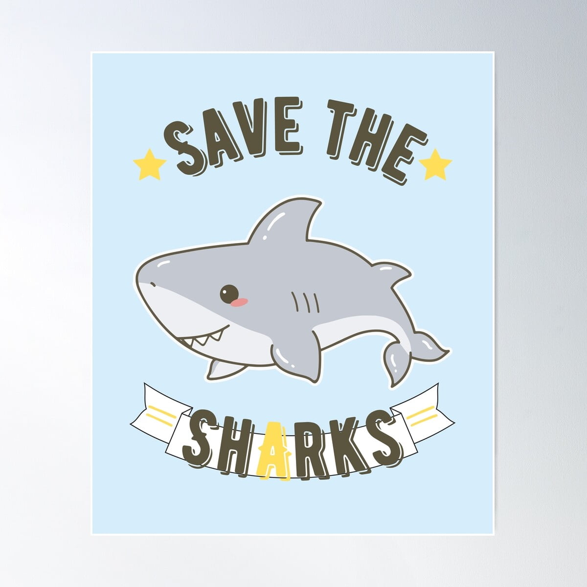 Save The Sharks, Stop Finning. Save Our Oceans. Poster Wall Art, Modern ...