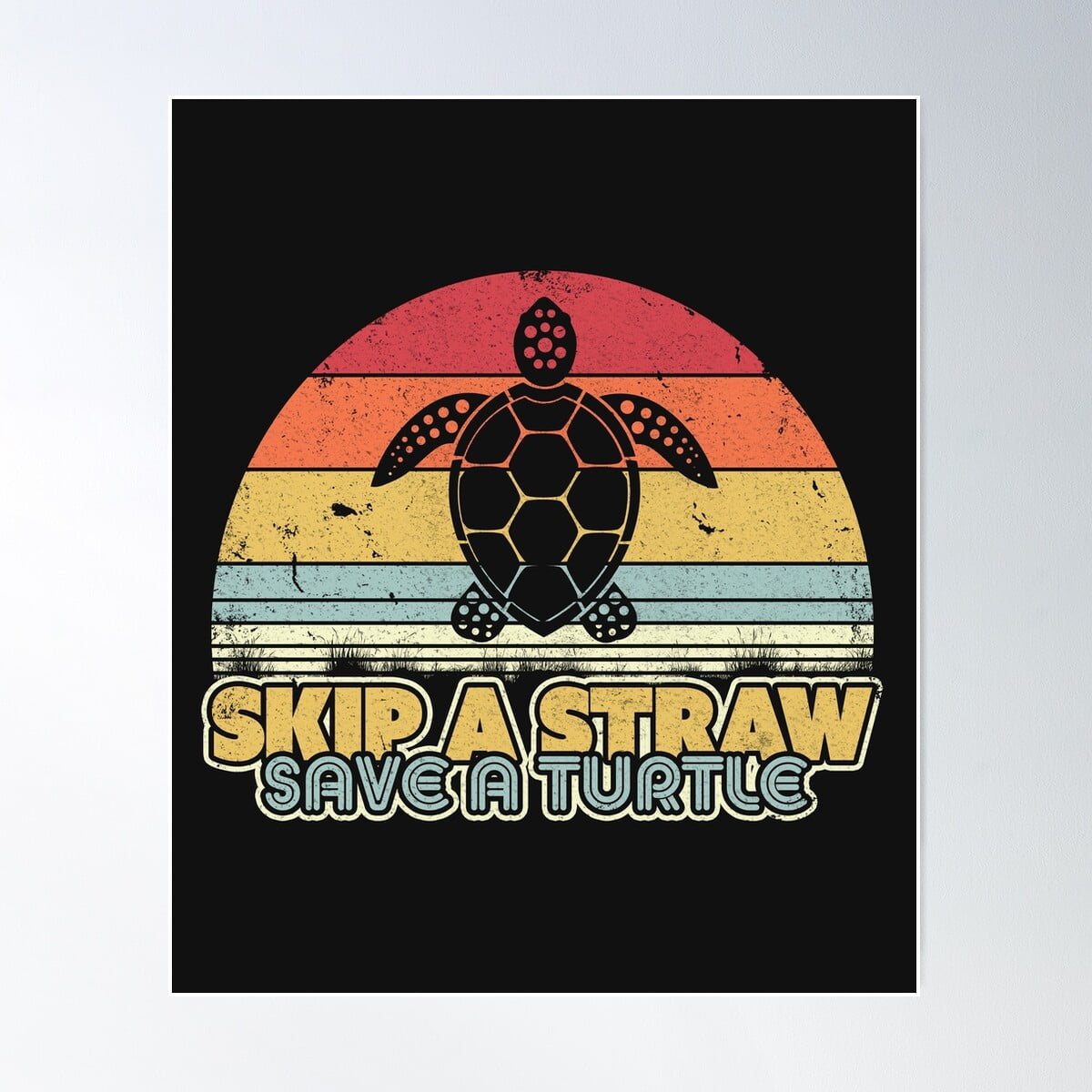 Save The Turtles Design. Retro, Skip A Straw Save A Turtle Product ...