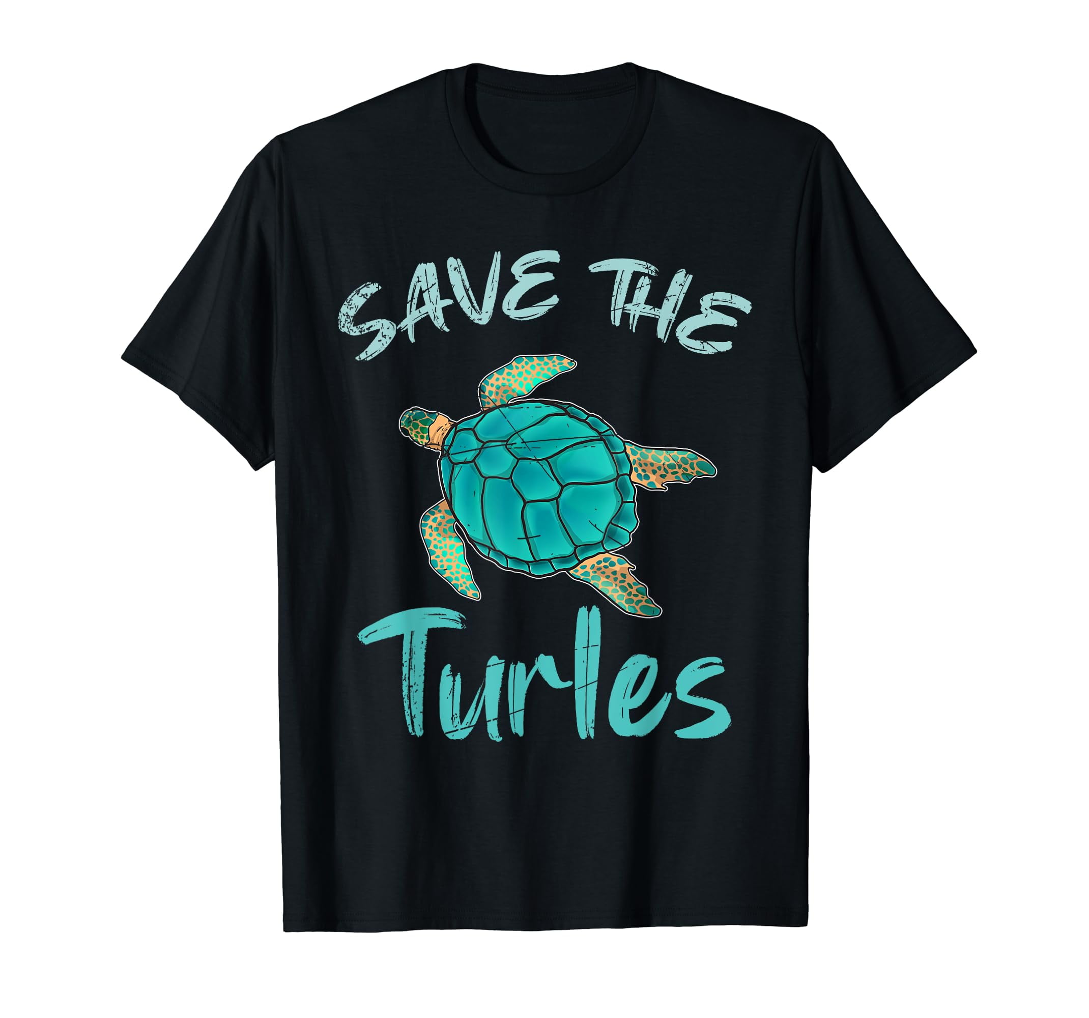 Save The Turtles Ocean Animal Rights Activist Sea Turtle T-Shirt Black ...