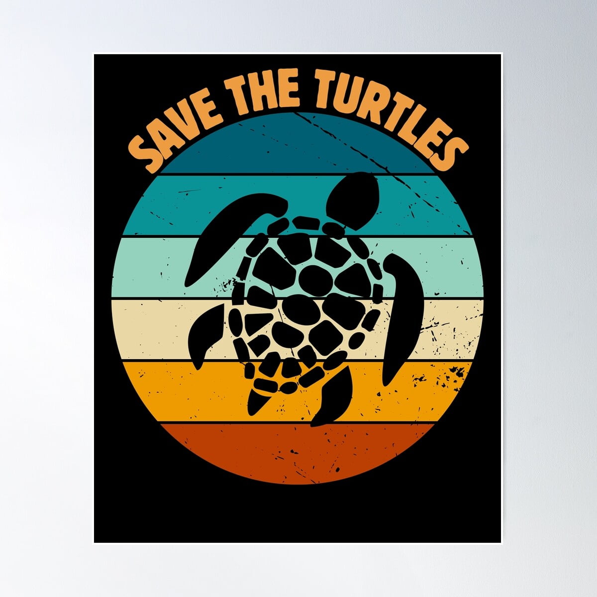 Save The Turtles Poster Wall Art, Modern Wall Decor For Living Room ...