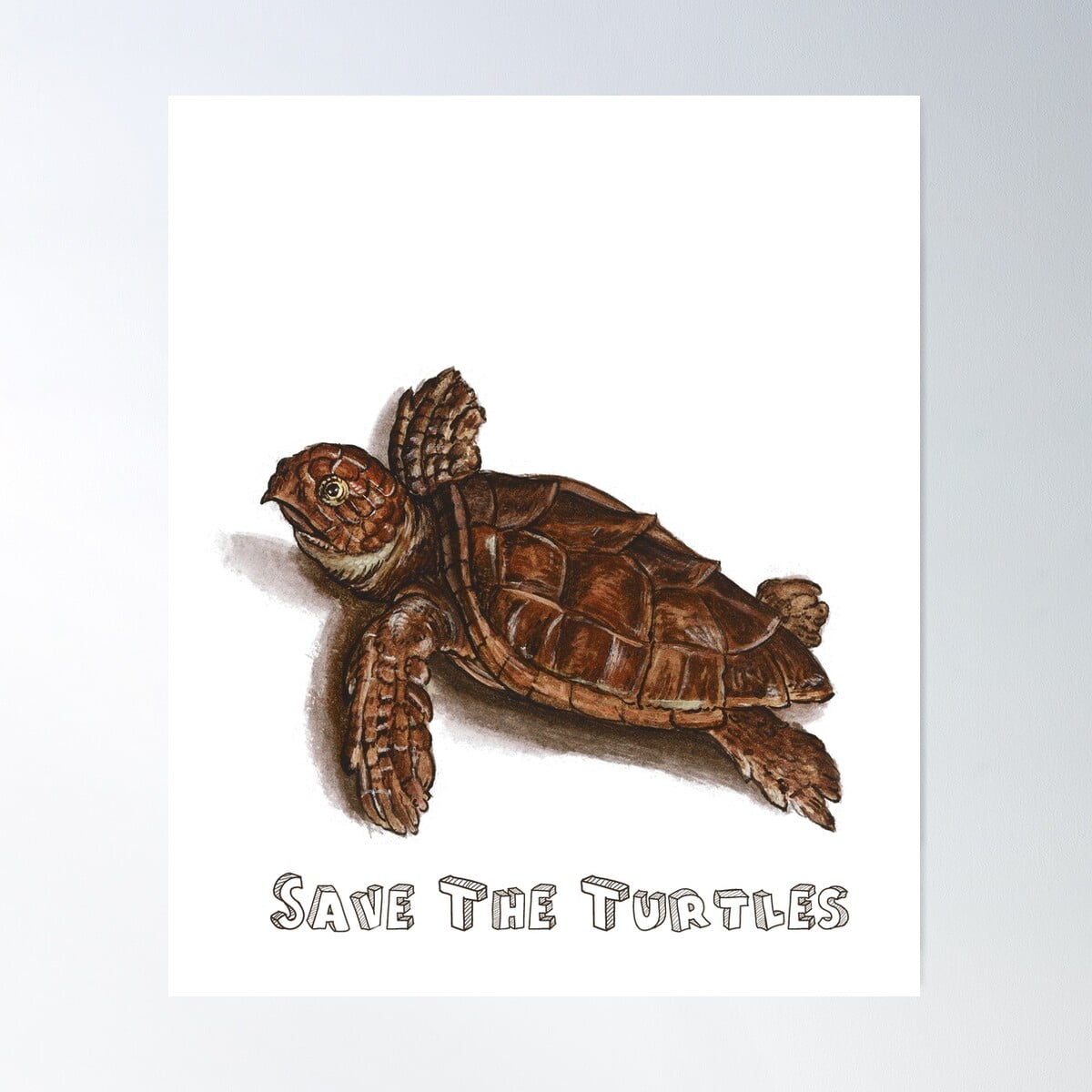 Save The Turtles Poster Wall Art, Modern Wall Decor For Living Room ...