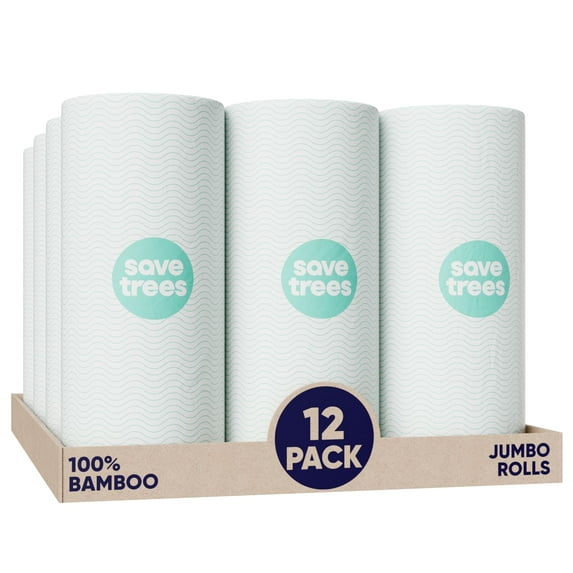 Save Trees Bamboo Paper Towels 12pk - 1800 Sheets Paper Towel Rolls ...