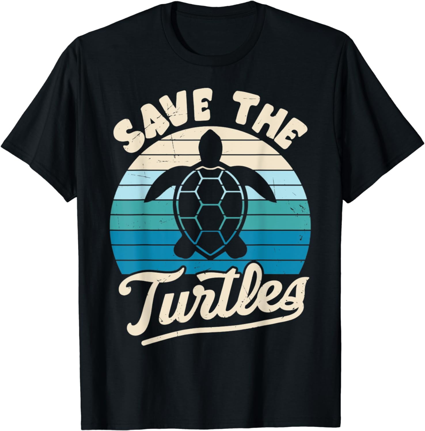Save Turtles Sea Retro Graphic Plus Size Vintage Awareness T-Shirt ...