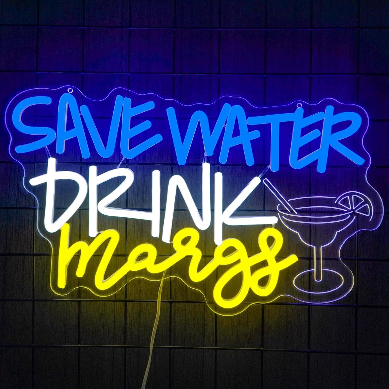 Save Water Drink Margs Neon Sign Margarita Neon Lights for Wall Decor ...