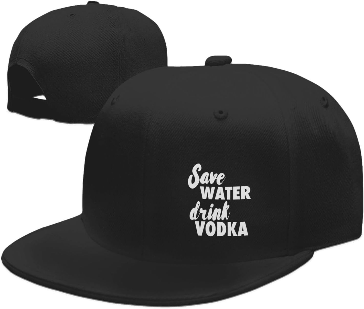 Save Water Drink Vodka Hats for Men Women Adjustable Flat Brim Bill ...