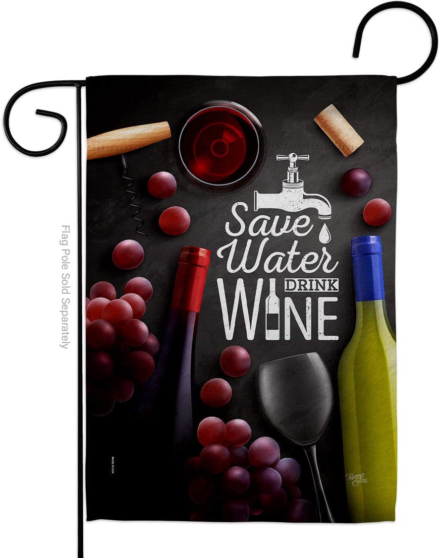 Save Water and Wine Garden Flag Beverages Drink Fruits Cheese Sangria ...