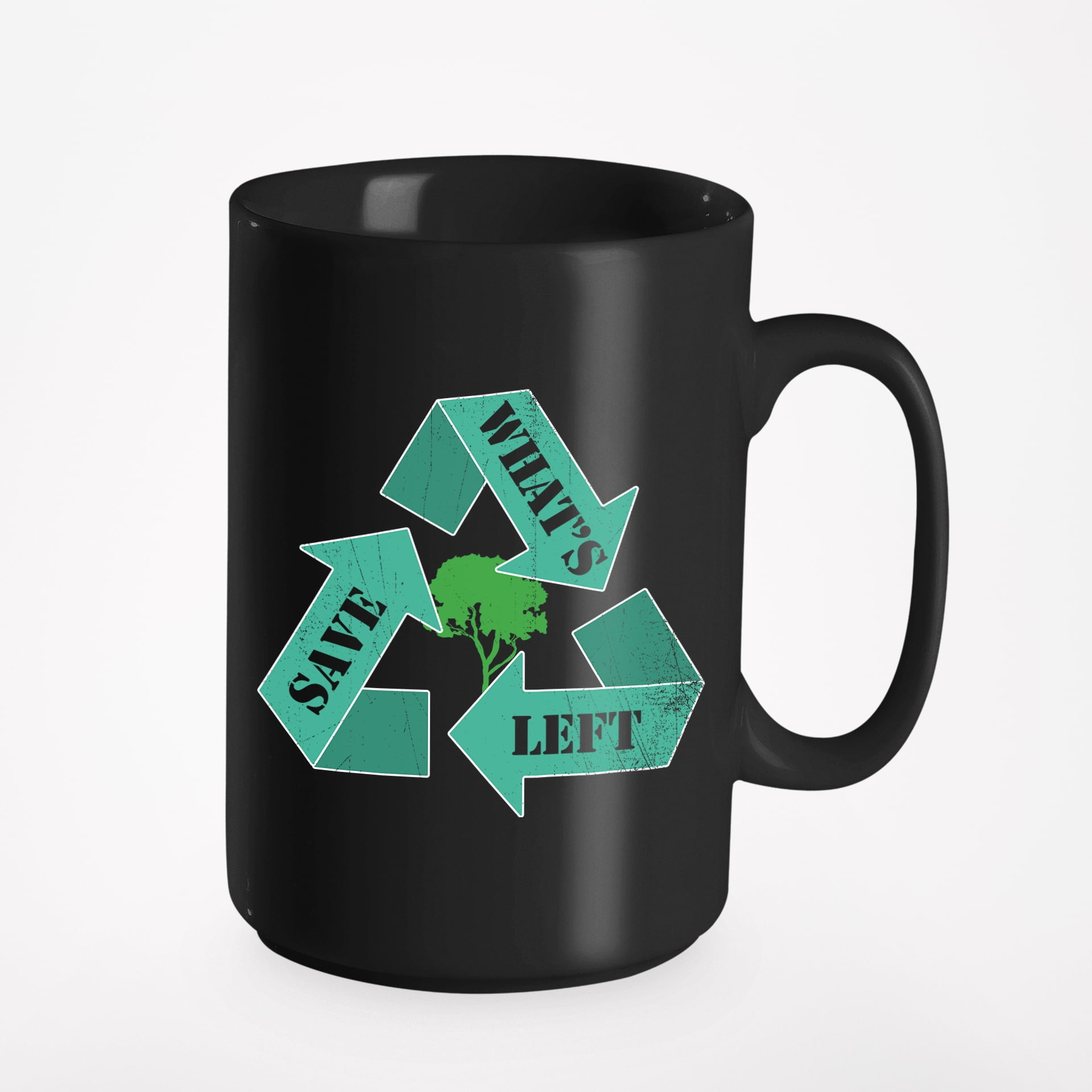 Save What's Left. Earth's Day Or Recycle Graphic Design, Black 15oz ...