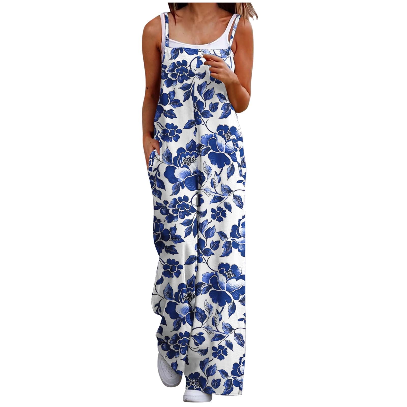 Save On Women's Summer Boho Asual Jumpsuits Floral Print Baggy Rompers ...