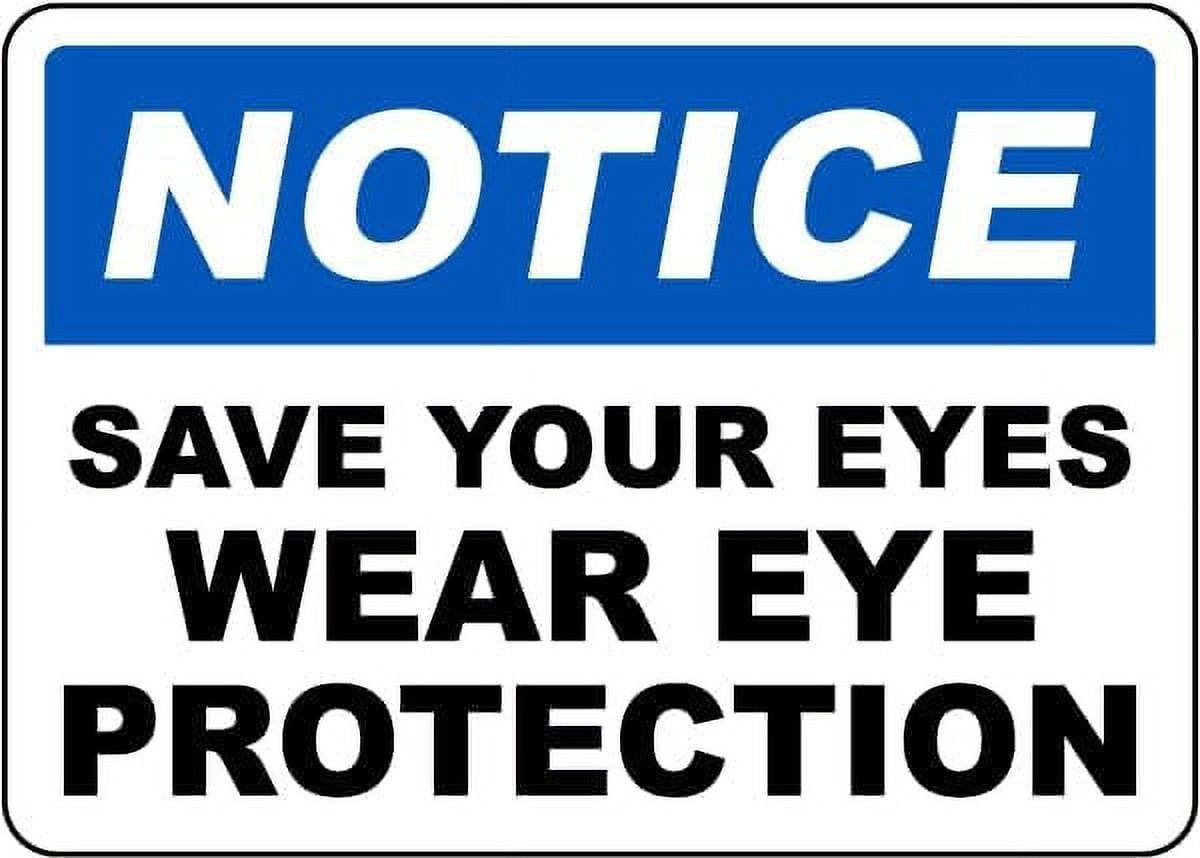 Save Your Eyes Wear Eye Protection Sign Safety Signs Personal Metal Tin ...
