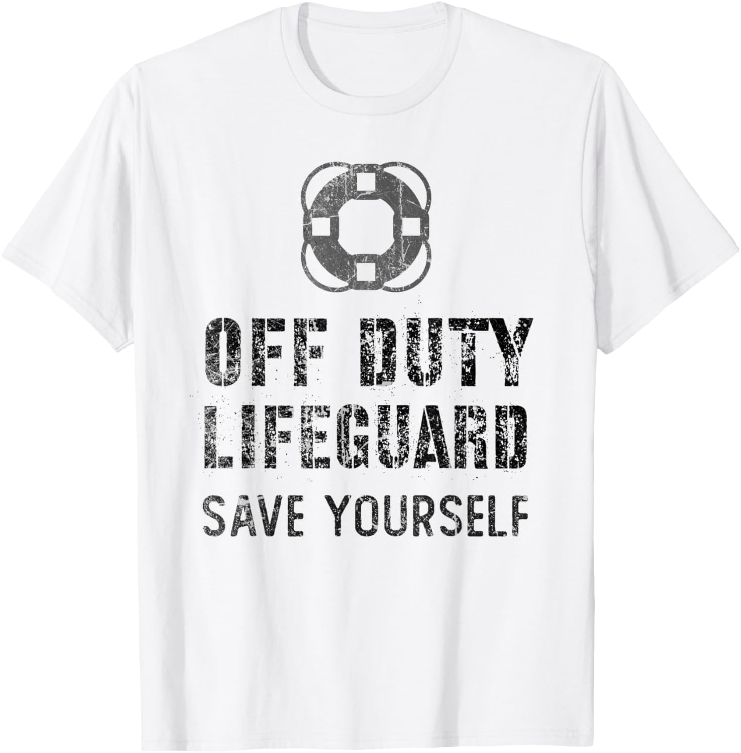 Save Yourself Lifeguard Waterpark Humor White Off Duty T-Shirt Tops Tee ...