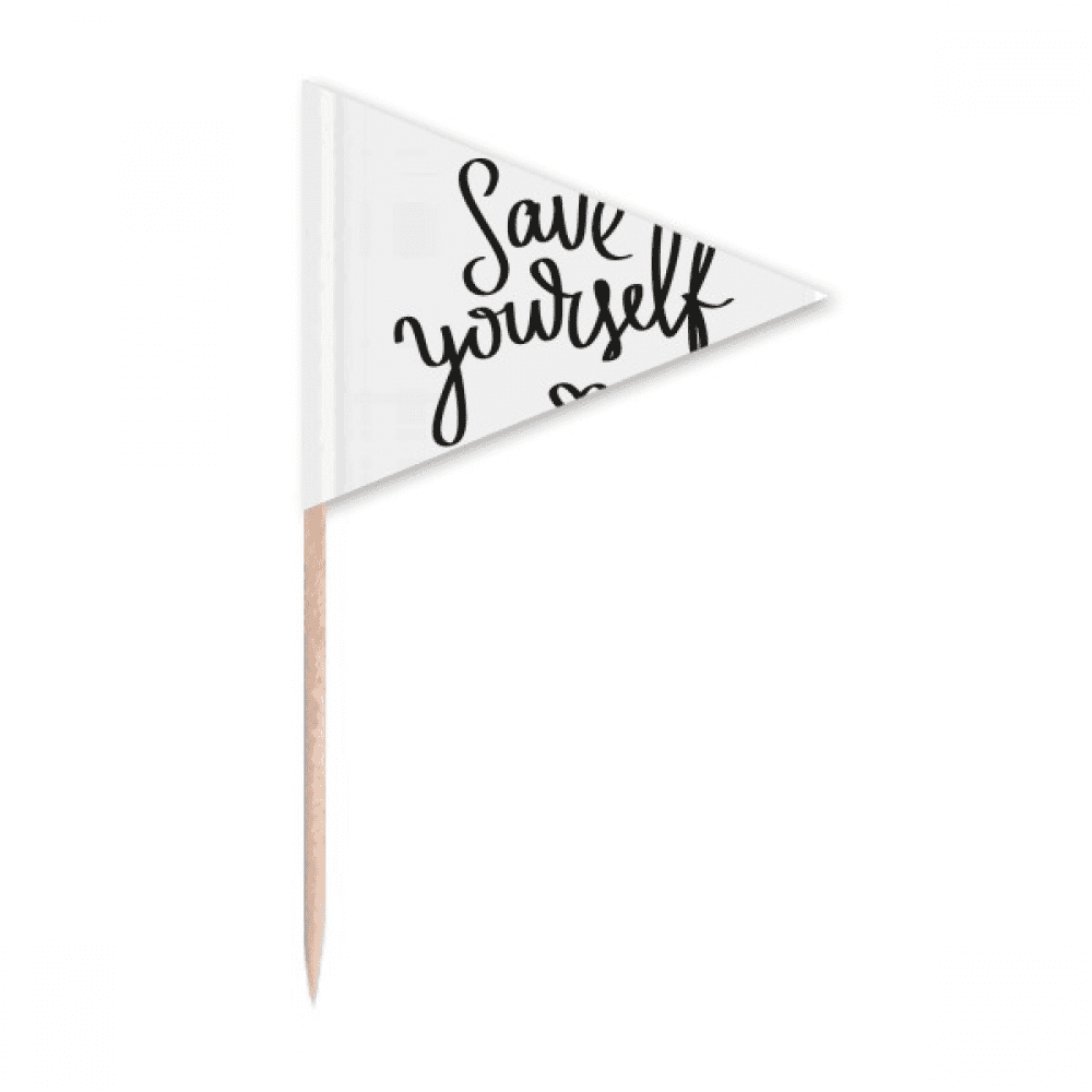 Save Yourself Quote Art Deco Fashion Toothpick Triangle Cupcake Toppers ...