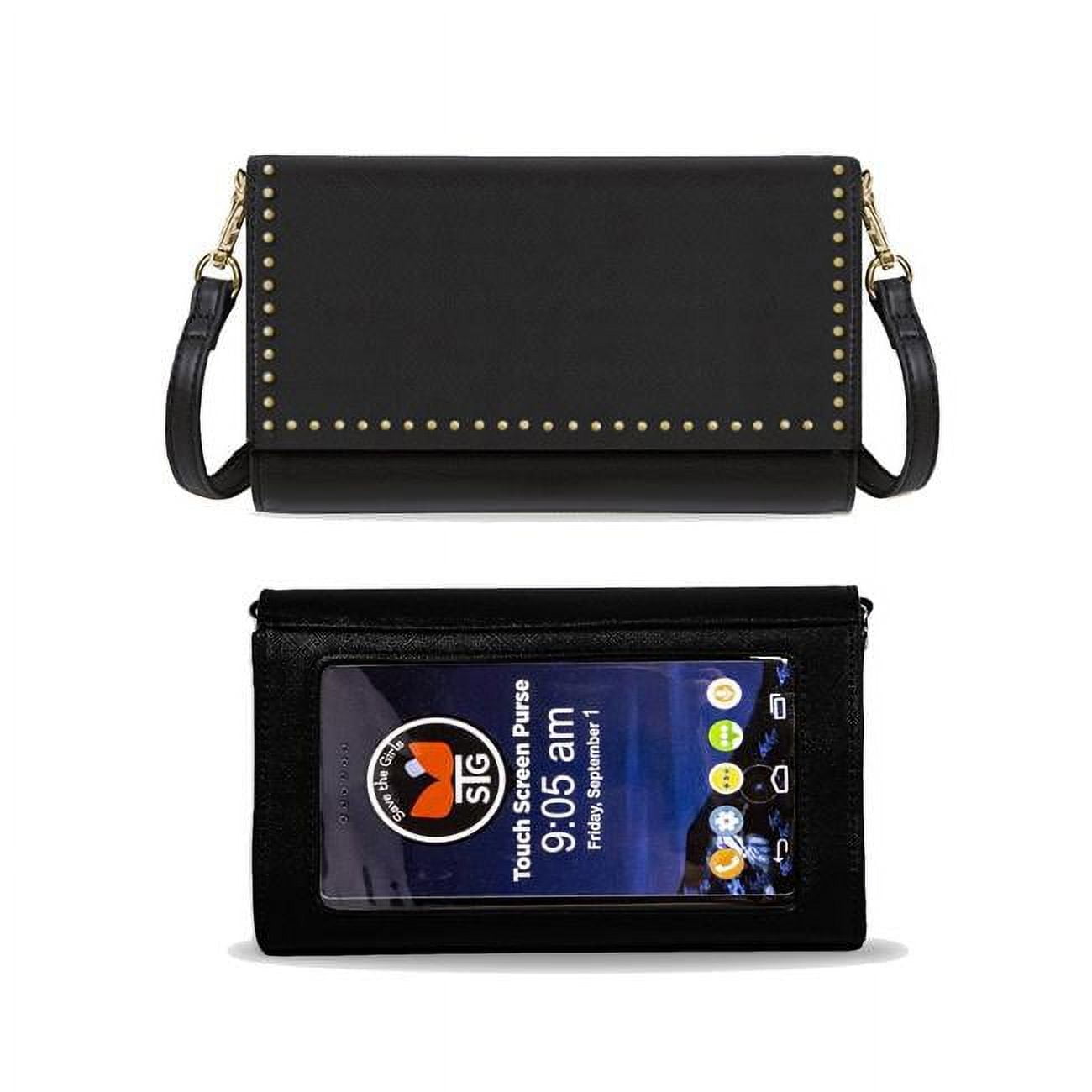 Save the Girls DS-1006BS Desirae Crossbody Purse, Black Studded ...