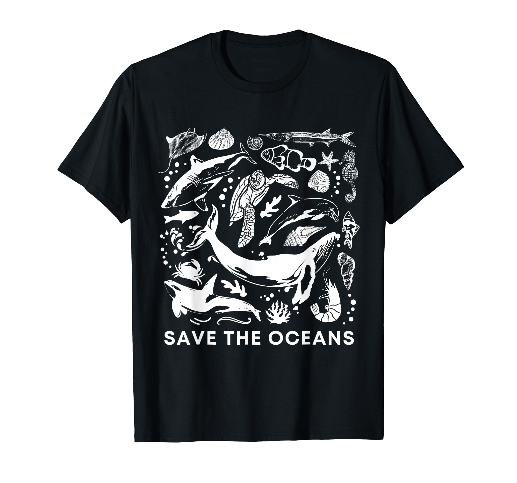 Save the Oceans-Whale Turtle Orca, Climate change-sea lover T-Shirt ...