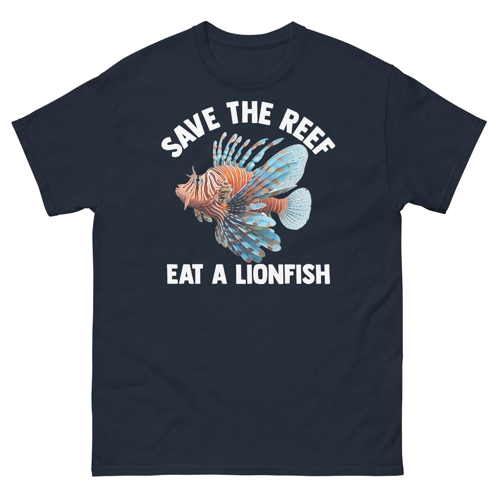 Save the Reef Eat a Lionfish Coral Reefs Ecosystem Fish Men's Classic ...