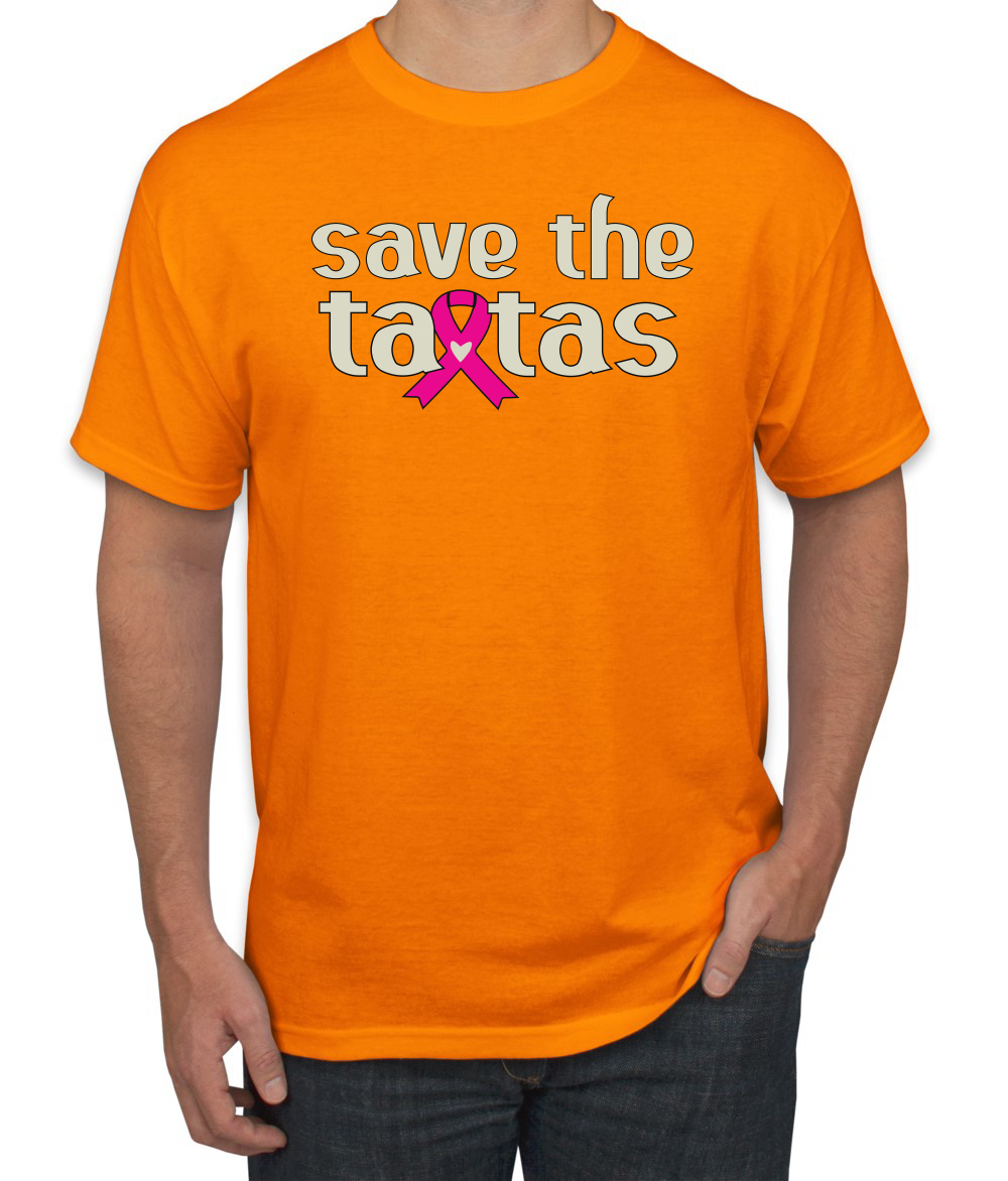 Save the Tatas Survivor Awareness Men's Graphic T-Shirt, Orange, Medium ...