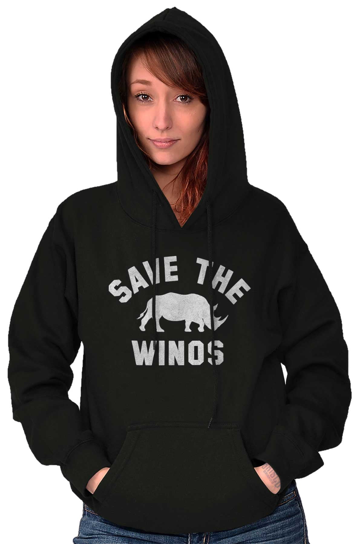 Save the Winos Rhinoceros Wine Lover Women Plus Size Hoodie Brisco ...