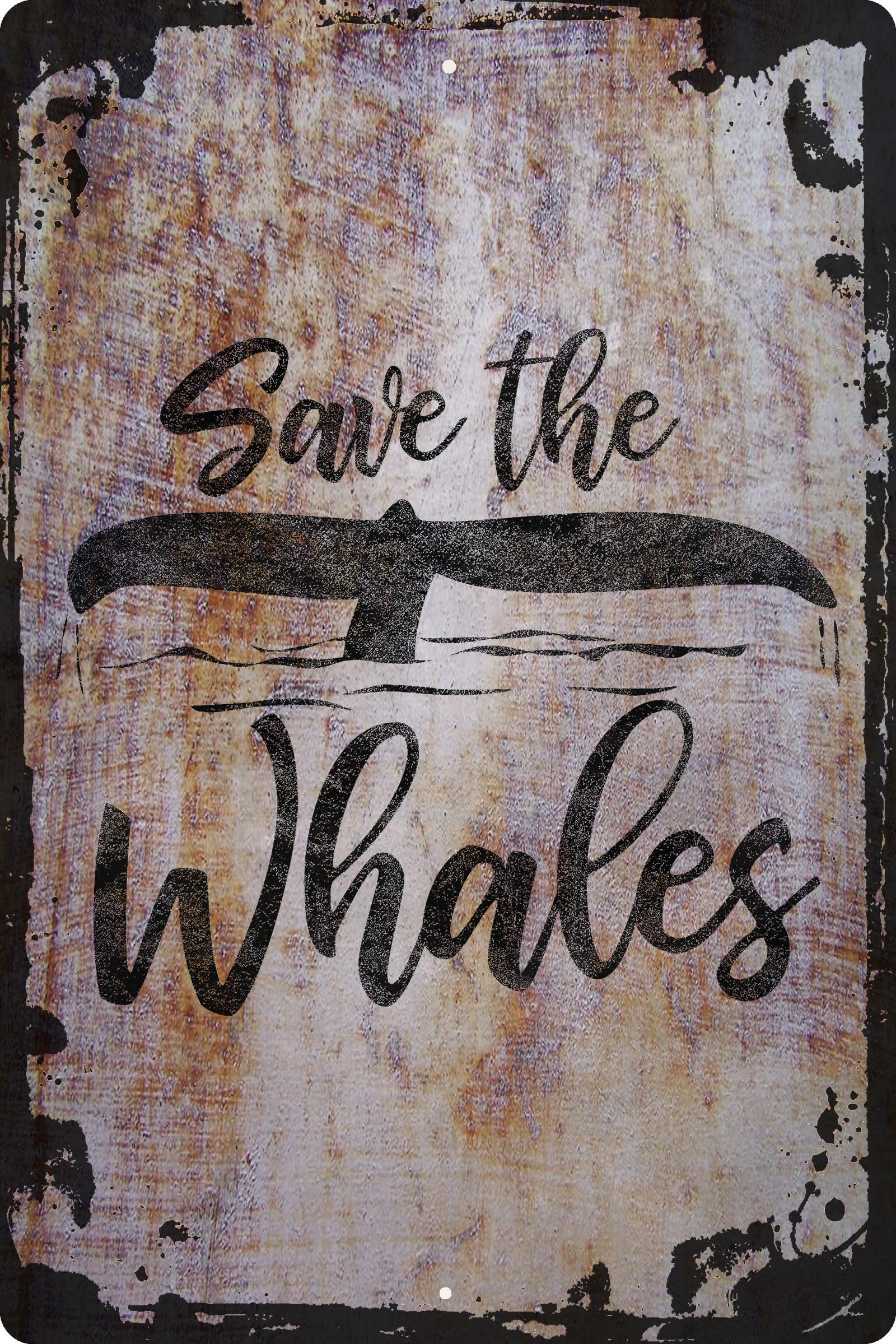 Save the whales cursive silhouette love ocean sea water mammals Beige ...