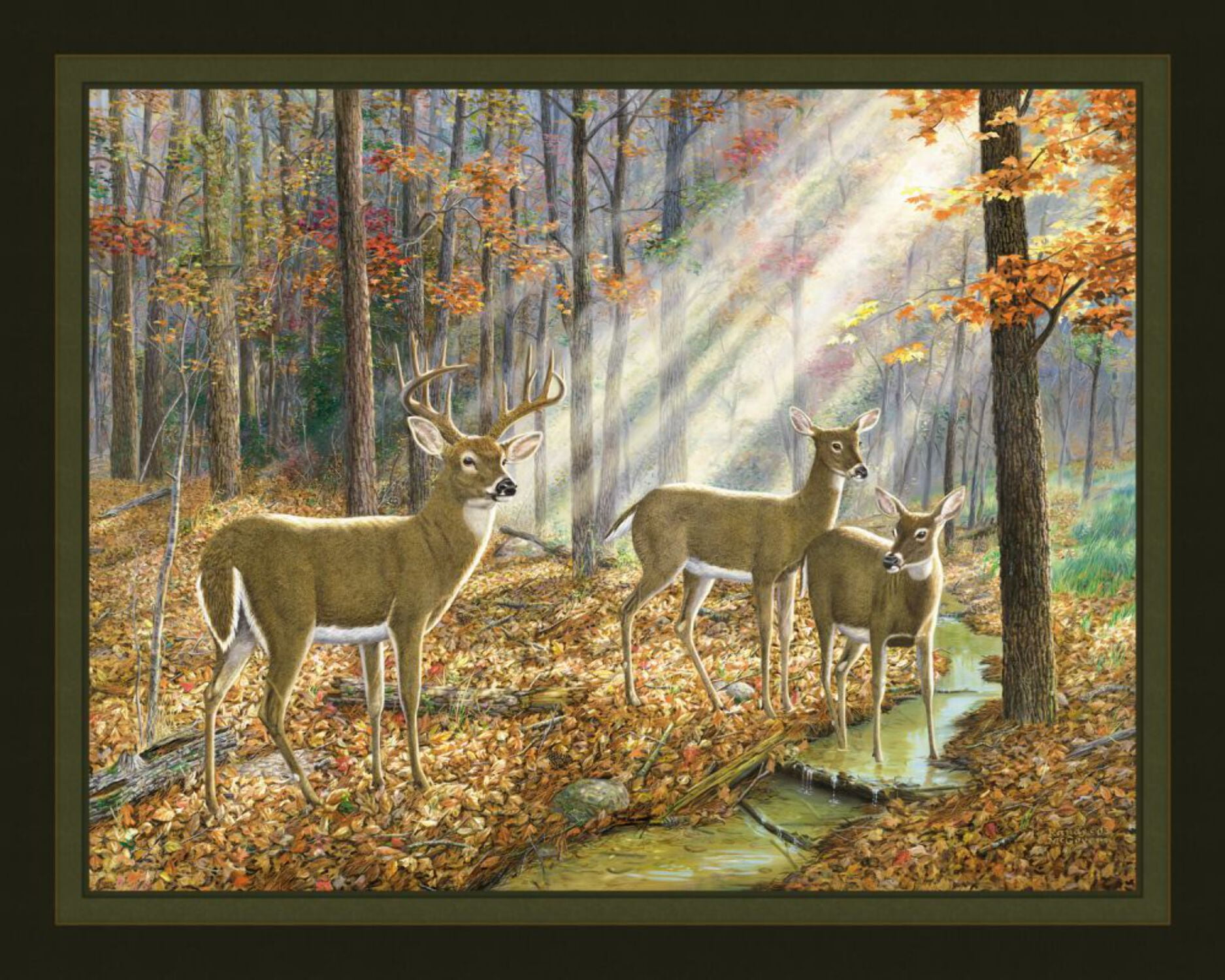 Saved By A Twig Deer 45" Wide Cotton Panel Fabric - Walmart.com