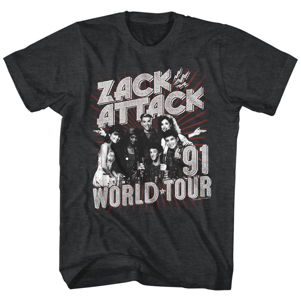Saved By The Bell Zack Attack World Tour Black Heather Adult T-Shirt 5Xl - Walmart.com