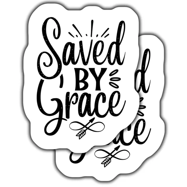 Saved By Grace Sticker, Inspirational Decal, Christian Faith Stickers ...