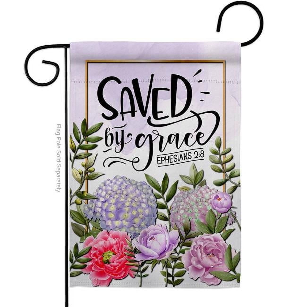 Saved by Grace Religious Bible Verses Double-Sided Decorative Garden ...