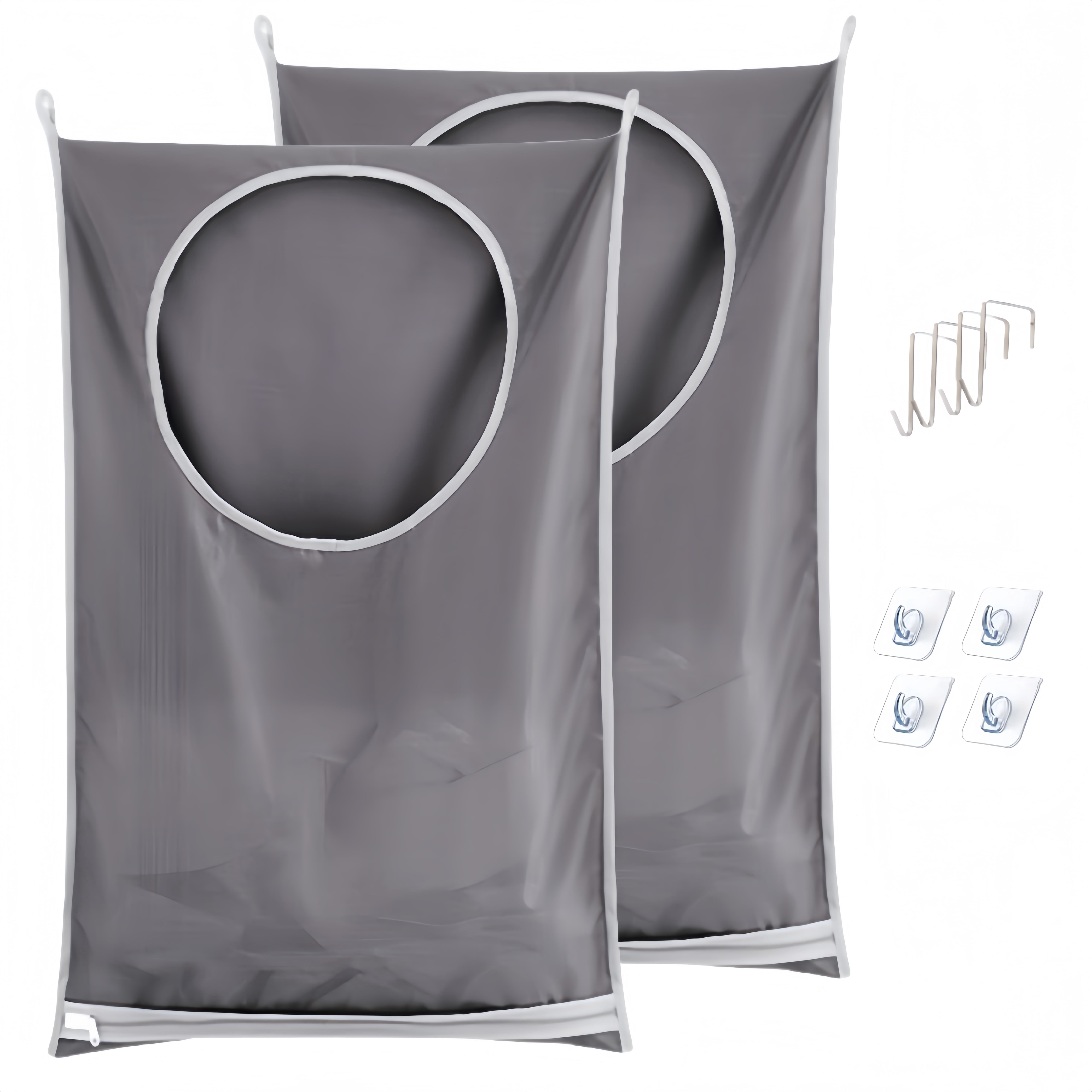 2 Pack Hanging Laundry Hamper Bag, Over the Door Dirty Clothes Basket ...