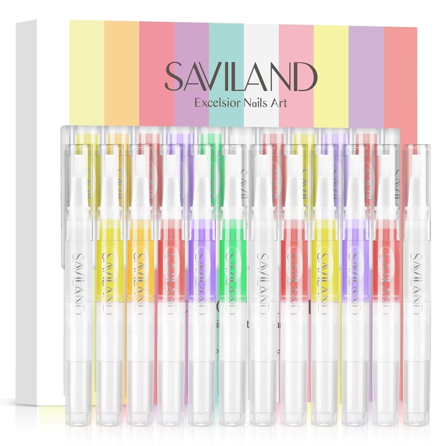 Saviland, Cuticle Oil Pen Set, 12-Piece, Nourishing Nail Growth ...