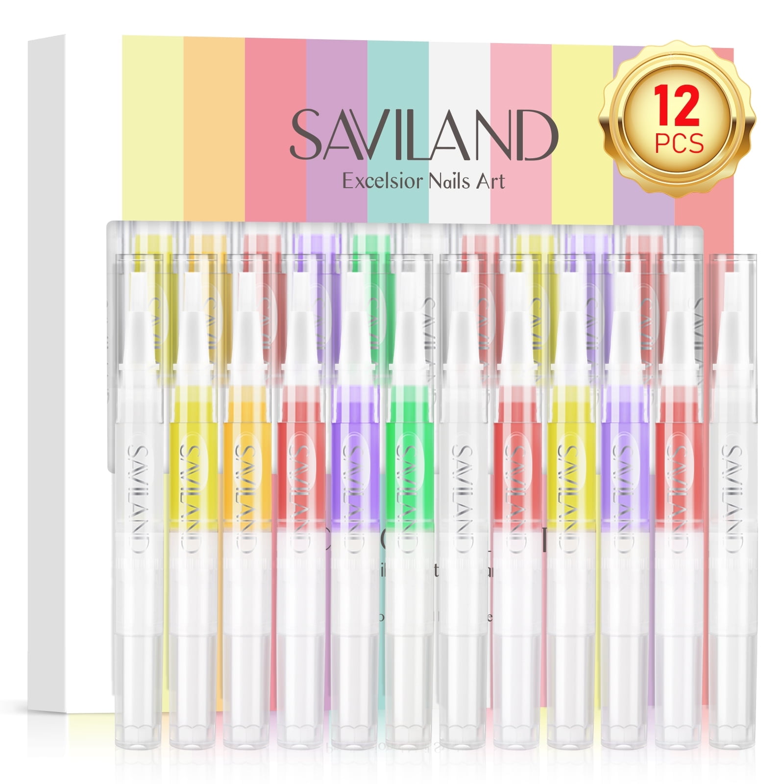 Saviland 12Pcs Cuticle Remover Oil Pen - Vitamin E Infused Nail ...