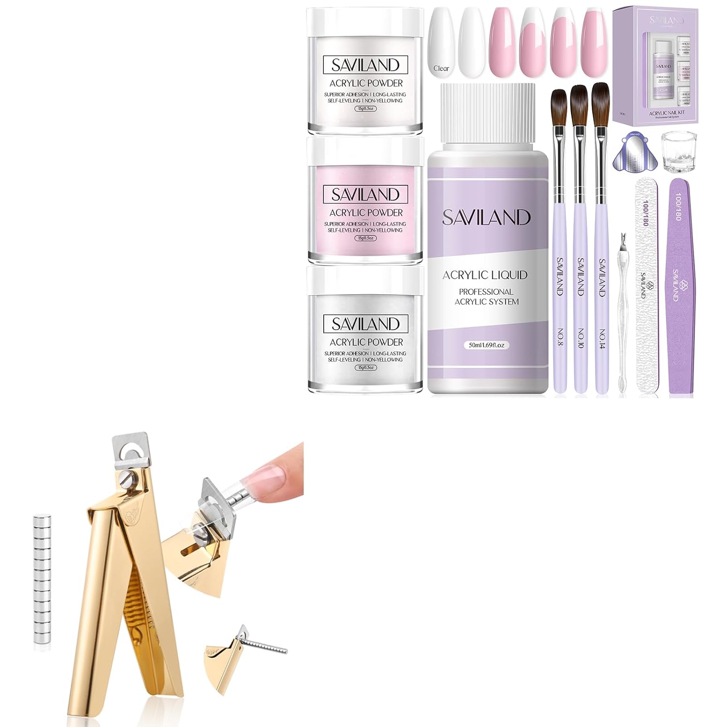 Saviland Acrylic Nail Kit: Professional Acrylic Nail Kit 15g Acrylic ...