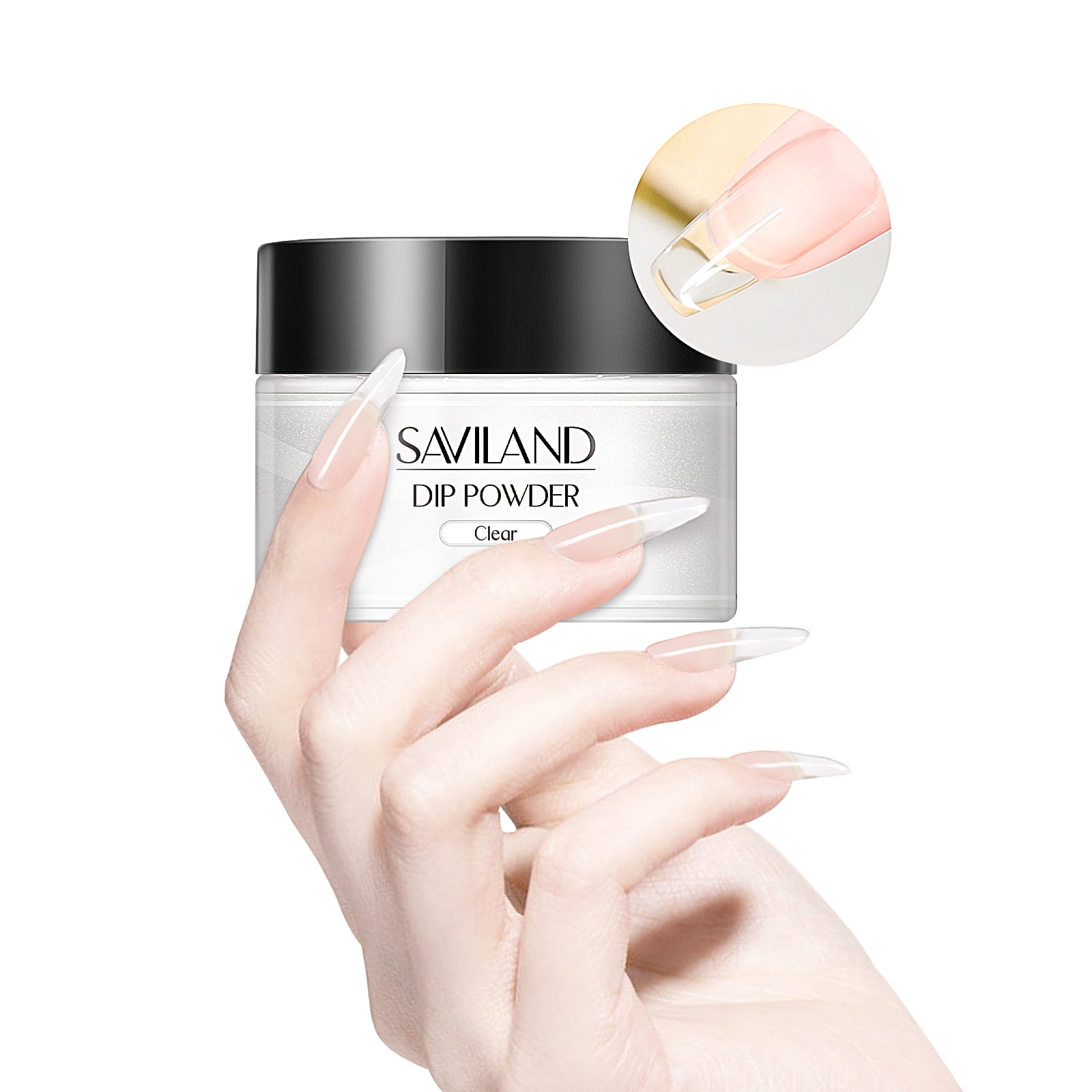 Saviland Clear Dip Powder - 30g Nail Dipping Powder Natural Colors for ...