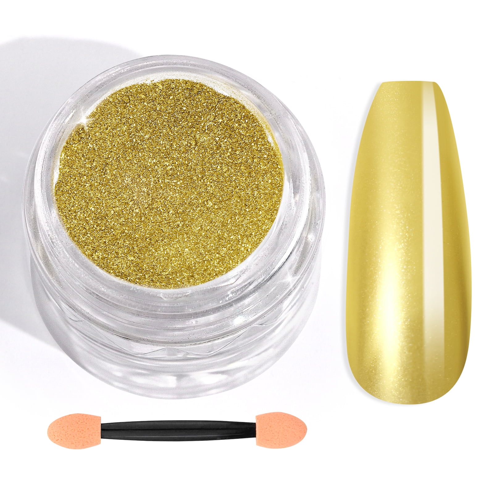 Saviland Gold Chrome Nail Powder - 1g Metallic Mirror Effect Chrome ...