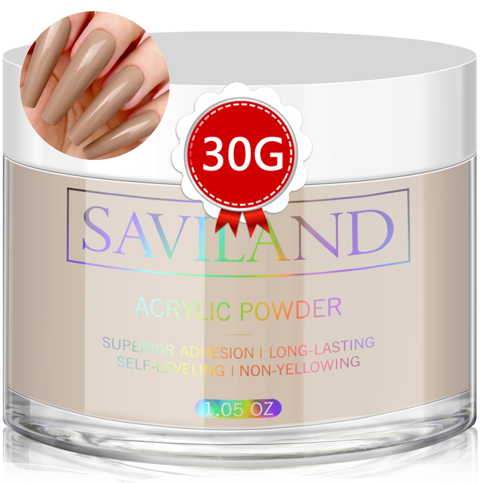 Saviland Khaki Acrylic Powder - 30g Professional Acrylic Nail Powder ...