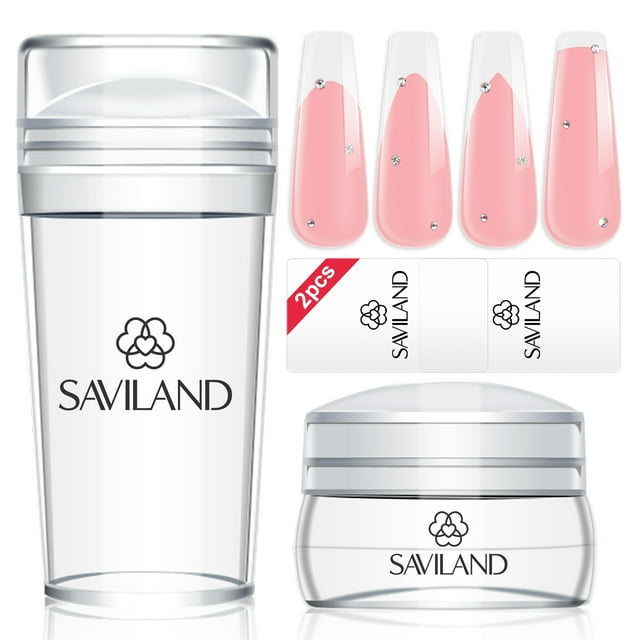 Saviland Nail Art Stamper Kit - 4Pcs Clear Silicone Nail Art Stamper ...