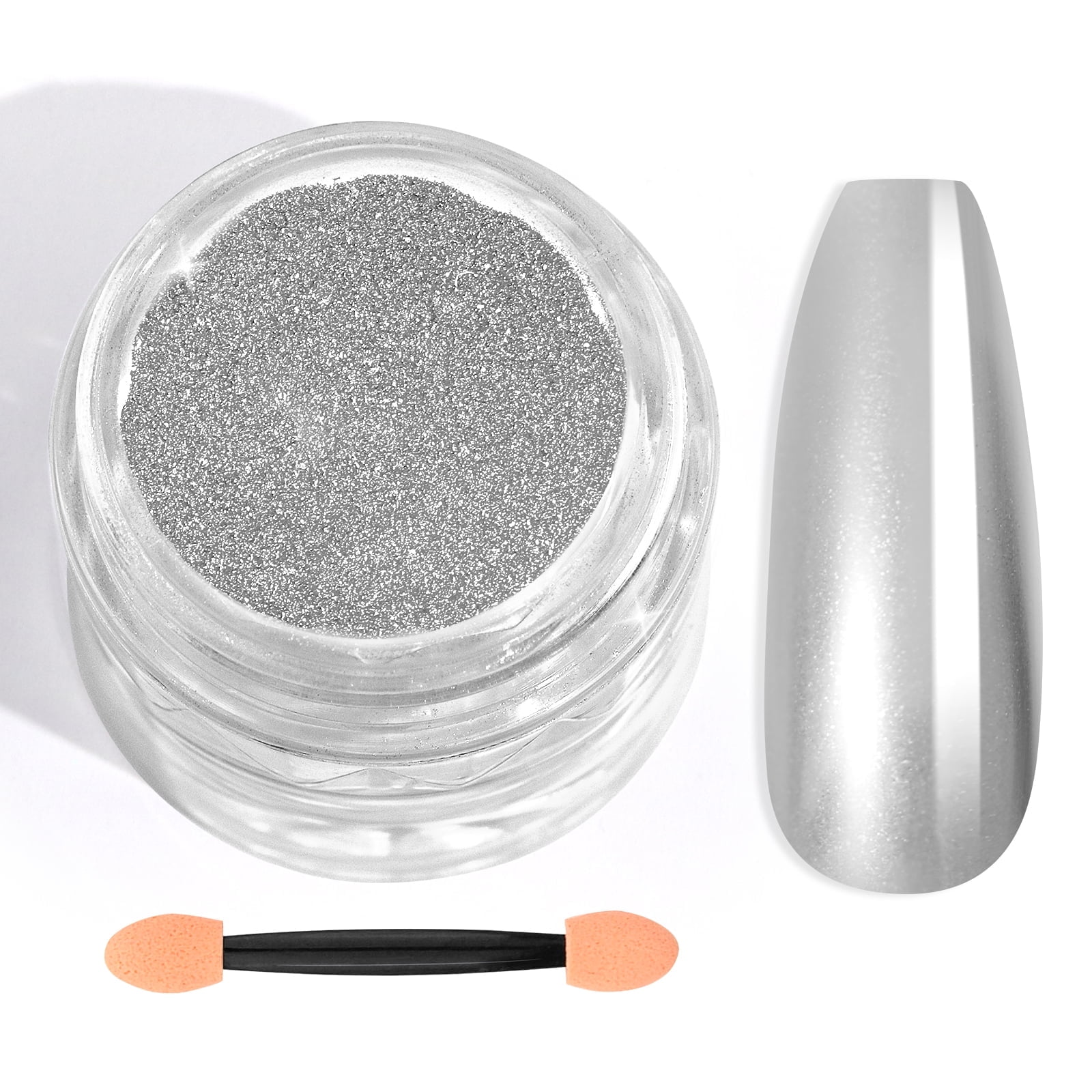 Saviland Silver Chrome Nail Powder - 1g Metallic Mirror Effect Chrome ...