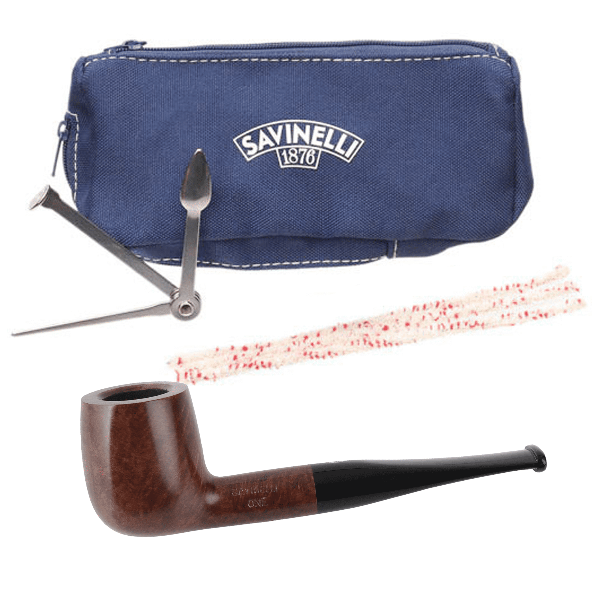 Savinelli One Kit - Briar Pipe Set: Wood Pipe Tools, Zipper Pouch ...