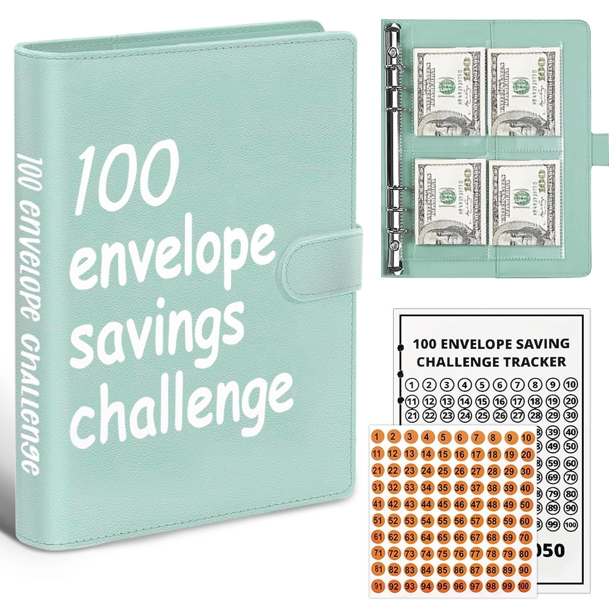 100 Envelope Money Saving Challenge Binder, Fun and Easy Way to Save ...