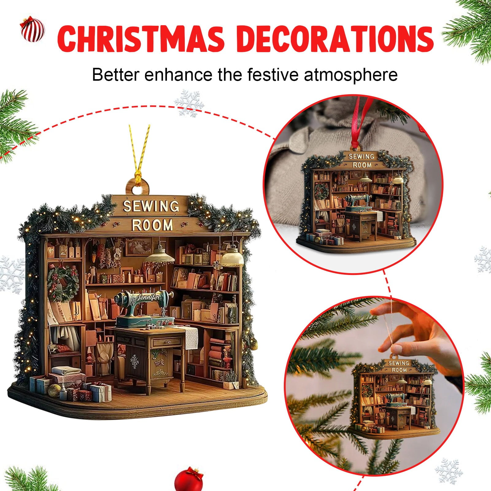 Saving Clearanc! Christmas Decor Christmas Ornaments Xmas Acrylic ...