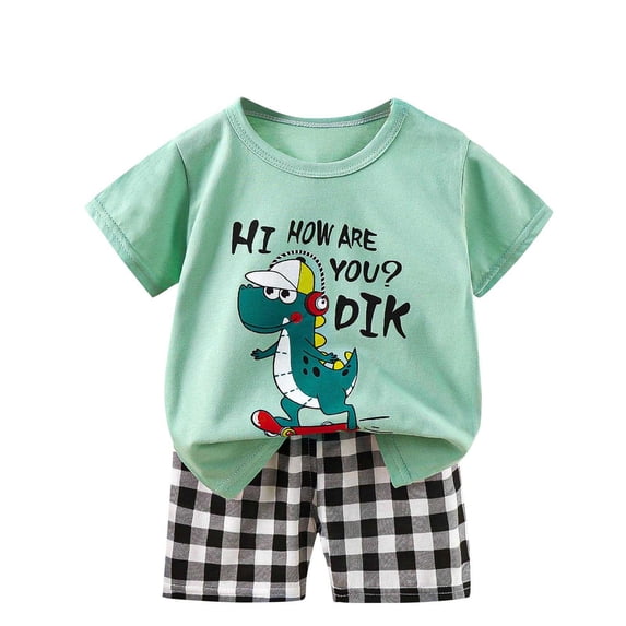 THDHVS Toddler Boy Outfits,Boys Short Sets,Summer Thin Round Neck Short ...