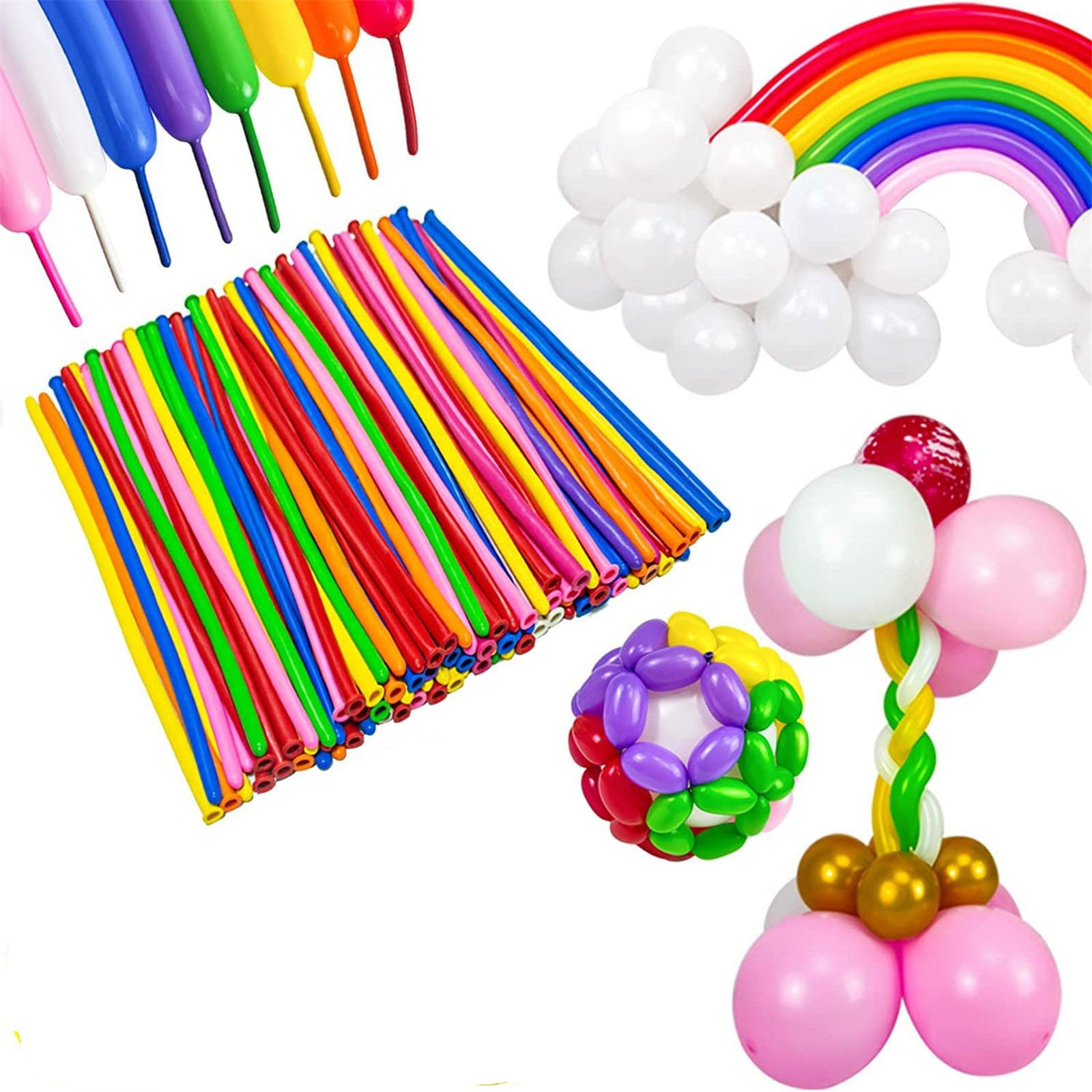 Saving! SSNTSY Balloon 100Pcs 260 Balloons Transparent Long Balloons ...