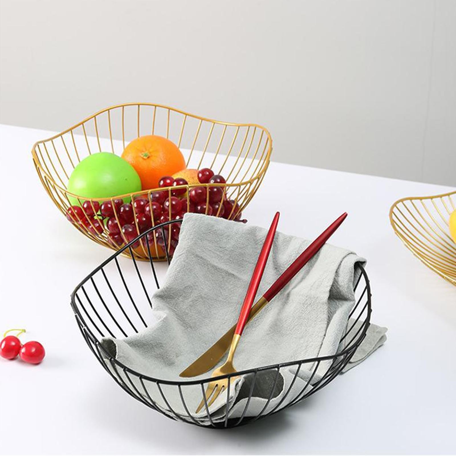 Saving! SSNTSY Fruit Plate Modern Creative Single Tier Dish Wire Fruit ...