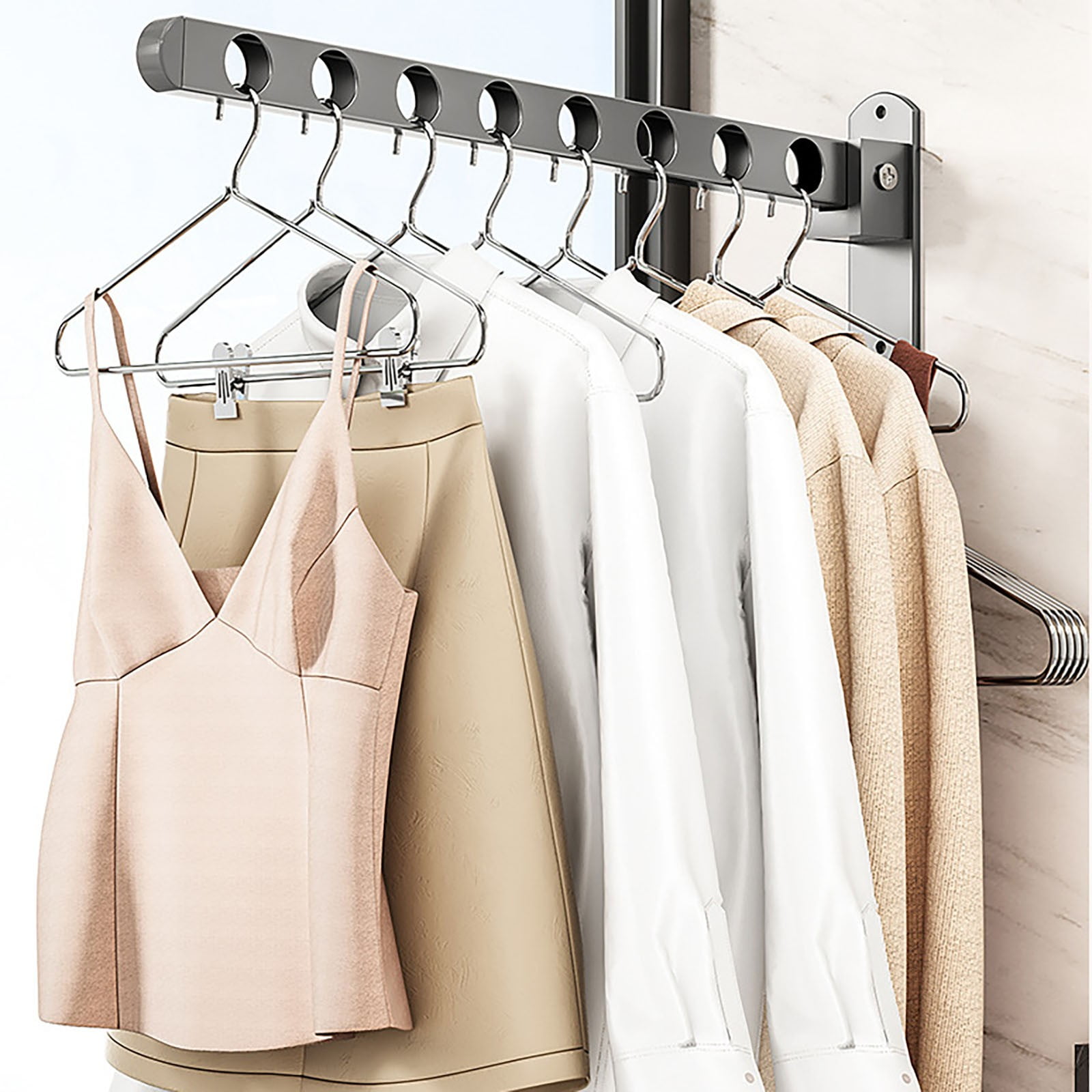 Saving! SSNTSY Rack Creative Stacked Clothes Hanger Wall Mounted Wall ...