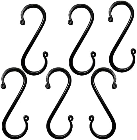 Saving Shepherd 6 Wrought Iron S Hooks - 5" Hand Forged with Scrolls ...