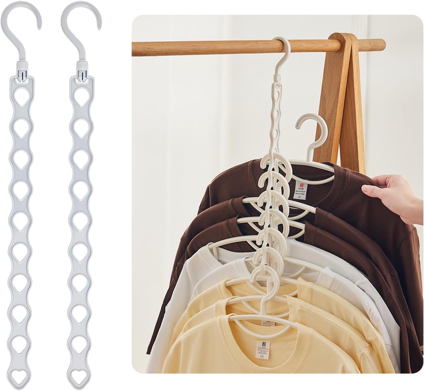 Saving Space Hanger, Vertical Hanger Hanging 20 Hangers, Anti-Sliding ...