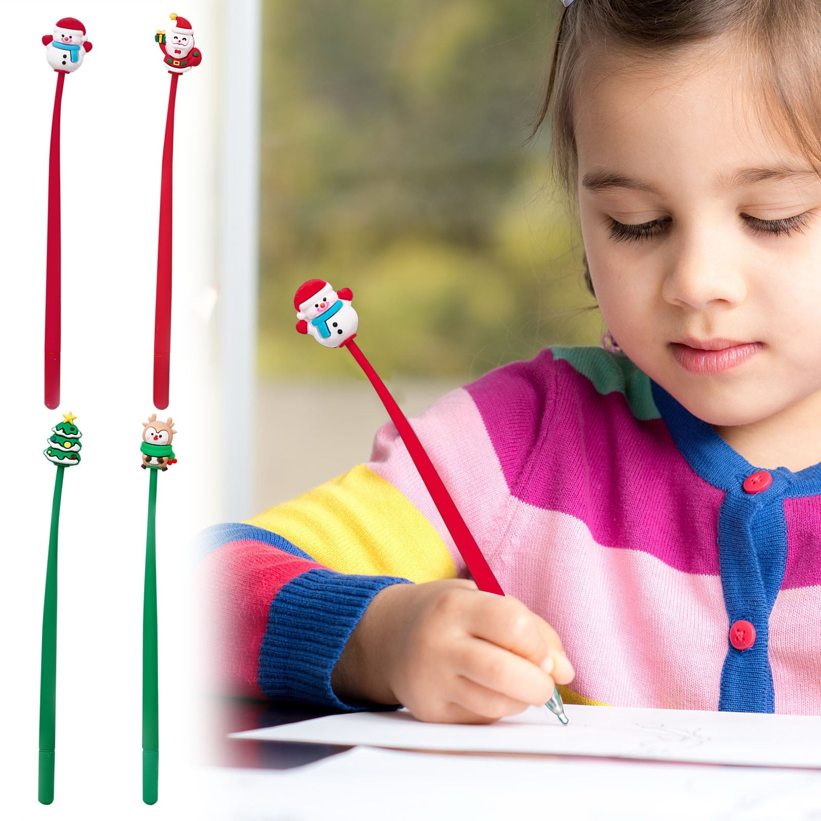 Savings 4 PCS Christmas Gel Ink Pen Swinging Santa Elk Snowman ...