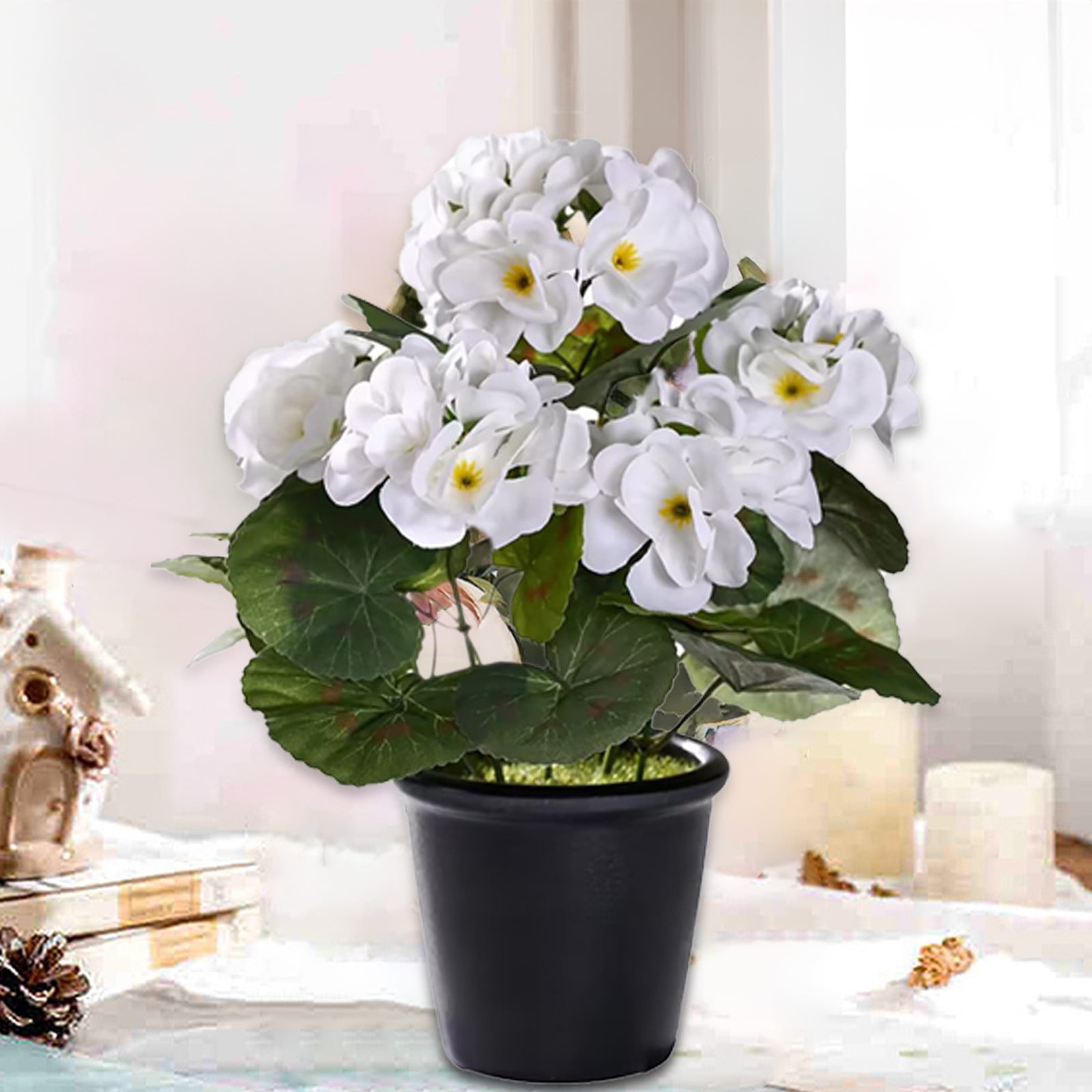 Savings Artificial Faux Outdoor Flowers Plants, Fake Silk Begonia ...