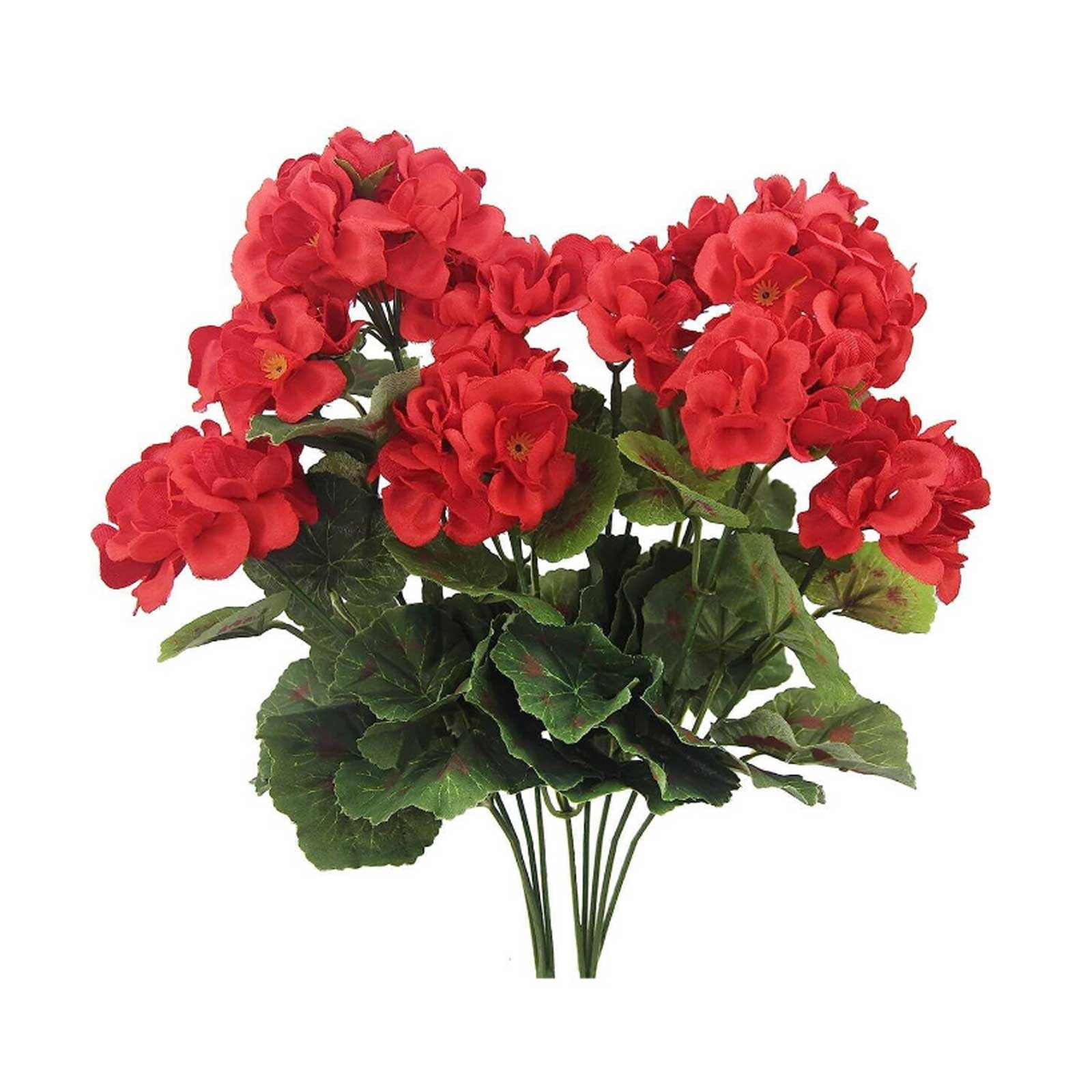 Savings Artificial Geraniums Silk Flowers 18'' Fake Silk Flowers ...