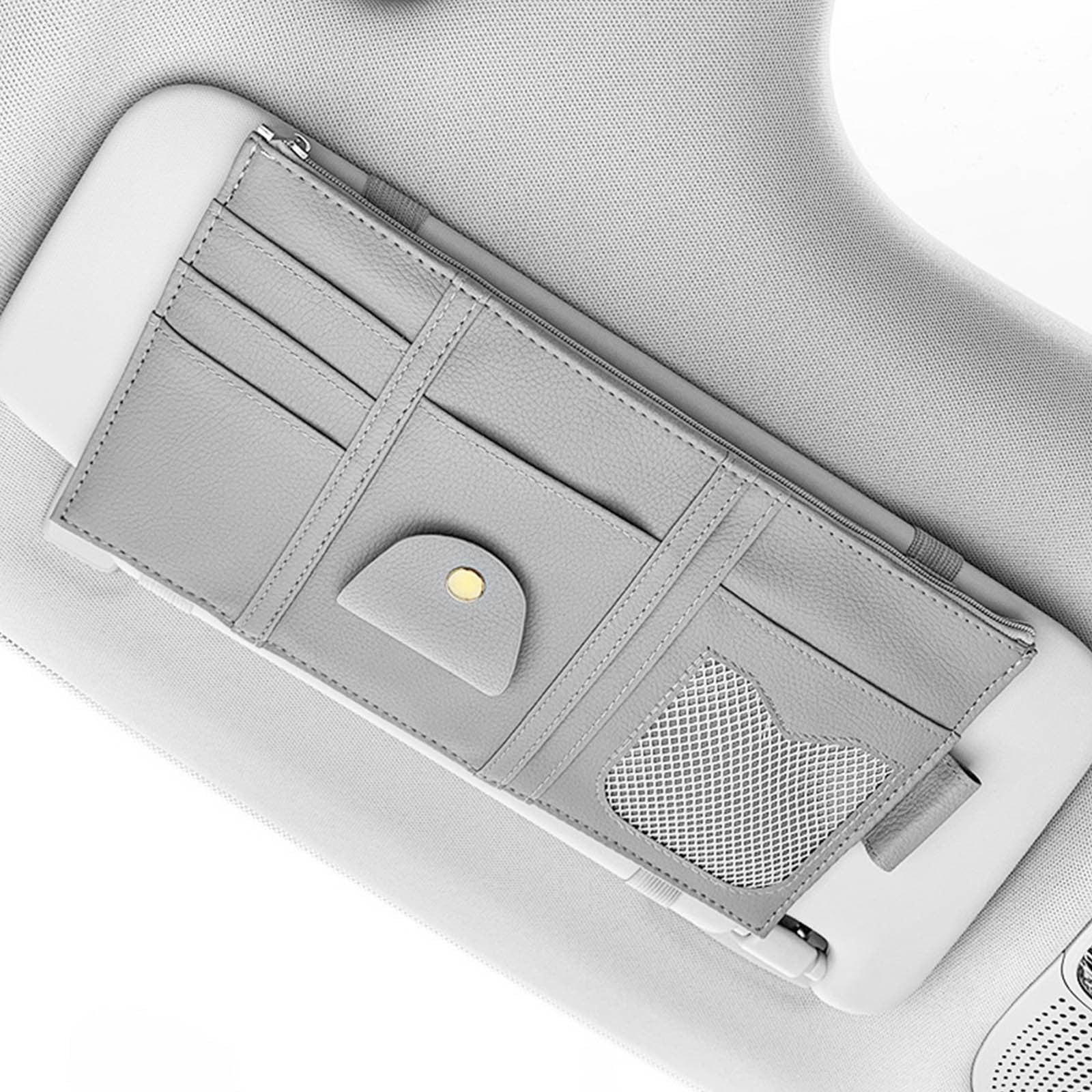 Savings Car Sun Visor Storage Bag Car With Sun Visor Set Glasses Clip ...