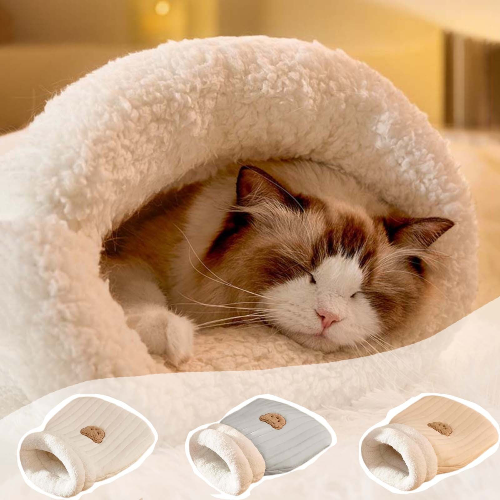 Savings Cat Sleeping Bag Bed,Washable Cats Bed Warm Pet Sleeping Bag ...
