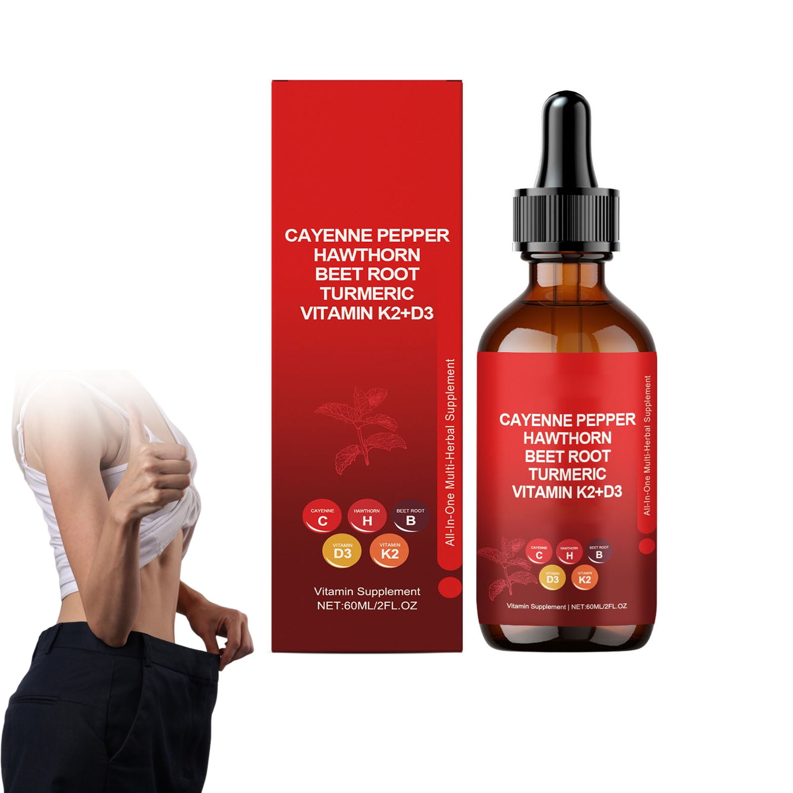 Savings! Cayenne Pepper Drops,Cayenne Pepper Extract, 60ml Natural Cayenne Pepper Liquid Drops(1 ...