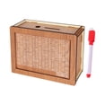 Savings Challenge Box, Portable Retro Wooden Cash Vault Number Grid ...